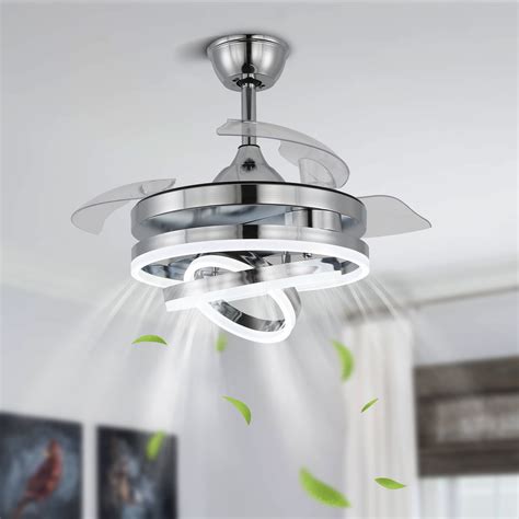Cusp Barn 36 Retractable Ceiling Fan With Lights Modern Diy Shape Led