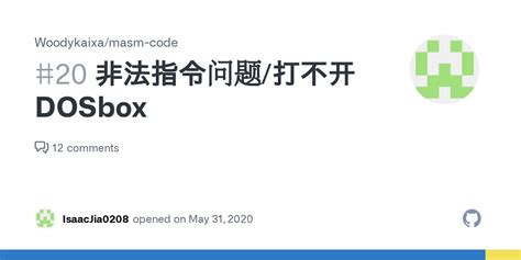 非法指令问题 打不开dosbox · issue 20 · woodykaixa masm code · github