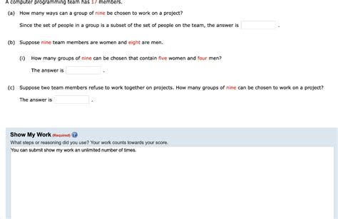 solved a computer programming team has 17 members a how