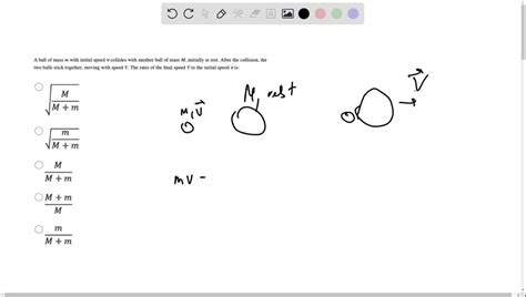 Solved A Ball Of Mass M With Initial Speed V Collides With Another