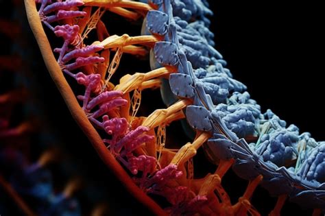 Microscopía Electrónica Del Gen De Adn Por Ia Generativa Foto Premium