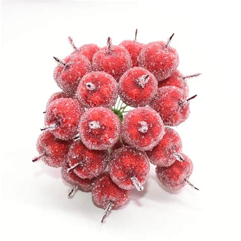 10 шт Мини 2 см Поддельные Фрукты Яблоко стекло ягоды искусственный Боярышник красный букет