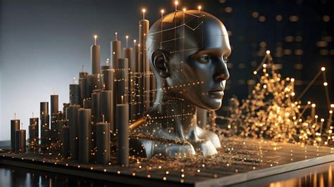 3d ai predictive analytics vector concept with data graphs and