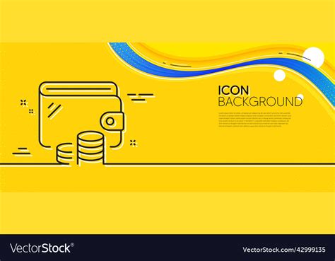 Wallet Line Icon Money Purse Sign Minimal Line Vector Image