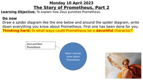 The Story Of Prometheus Part 2 Teaching Resources