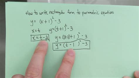 Rectangular To Parametric Equations Youtube