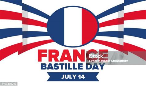 프랑스의 바스티유의 날 국가 행복 한 휴일 7 월 14 일 연례 경축 프랑스 국기입니다 프랑스의 독립과 자유 애국 적인 요소 축제 디자인 벡터 포스터 일러스트레이션