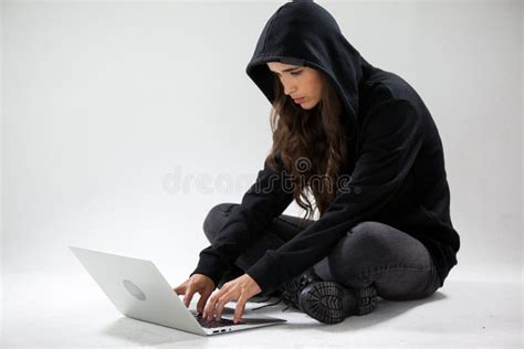 Hacker Using A Laptop Stock Image Image Of Shot Robber