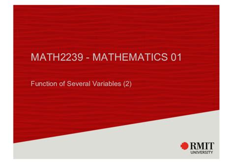 pdf math2239 mathematics 01 function of several variables 2