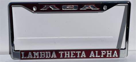 Lta Lambda Theta Alpha License Frame Maroon Background Mirror Letters