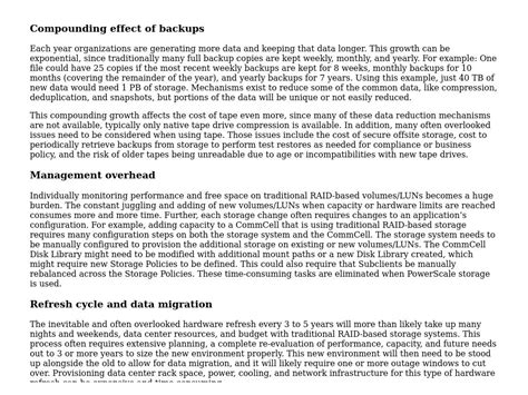 Backup Target Challenges With Traditional Storage Dell Powerscale Backup Using Commvault