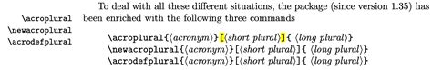 Hyperref Acronym Package Acroplural Not Working In Acronym Environment Tex Latex Stack
