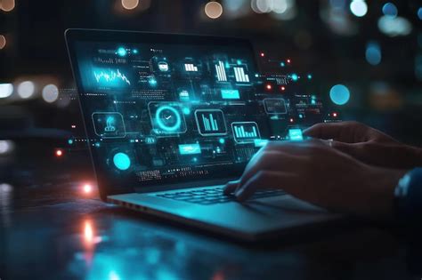 Digital Business Analytics And Data Visualization On Laptop Premium Ai Generated Image