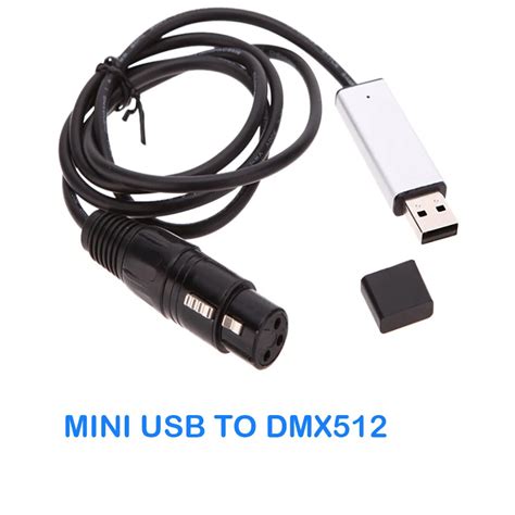 USB To DMX Interface Adapter Controller DMX Computer Stage Lighting Control USB A Male Metal