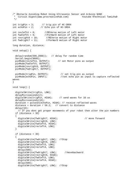 obstacle avoiding without servo pdf