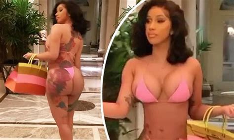 Cardi B Flaunts Her Curves In A Pink String Bikini As She Celebrates