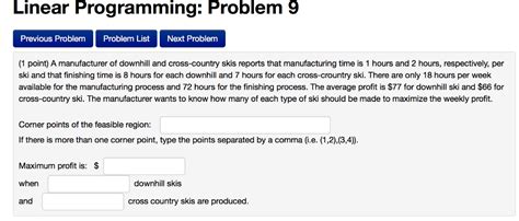 solved linear programming problem 9 previous problem