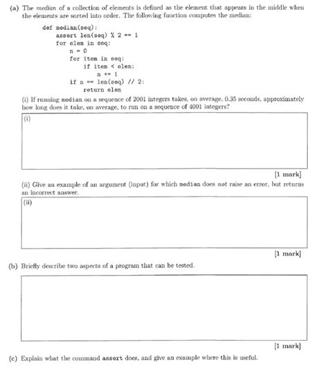 Solved A The Median Of A Collection Of Elements Is Defined