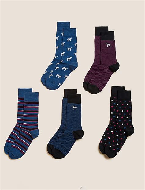 Buy 5pk Cool And Fresh™ Assorted Socks At Marks And Spencer