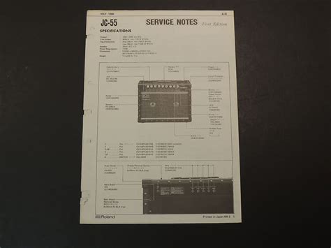 Roland Jc 55 Service Notes [three Wave Music] Reverb