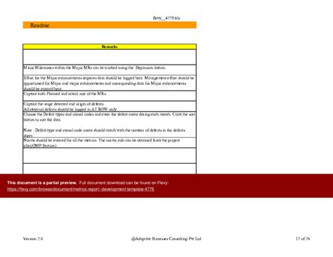 metrics report development template excel workbook xls flevy