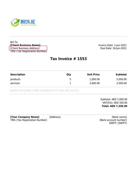 Invoice Customers Business Address In Uae