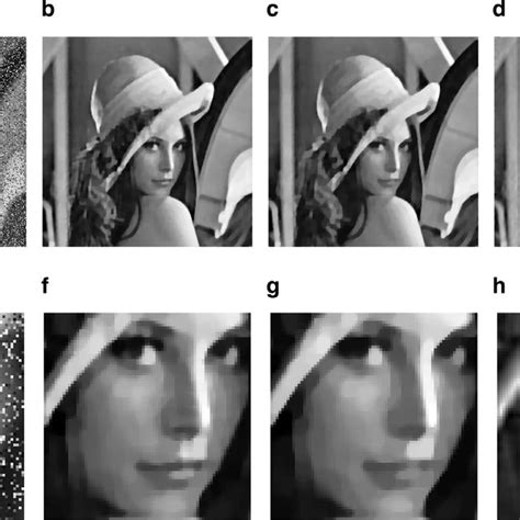 results of the lena noisy image with random valued noise restored by