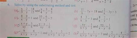 6 Solve By Using The Substituring Method And Test A 3x −y2 1514 And