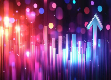 A Bar Graph Made Of Metal With An Arrow Pointing Upwards Displayed On A Dark Blue Background