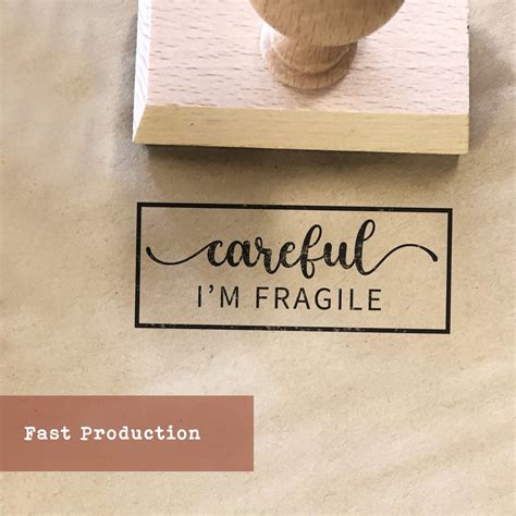 Fragile Handle With Care Stamp Rubber Packaging Business Stamps Self