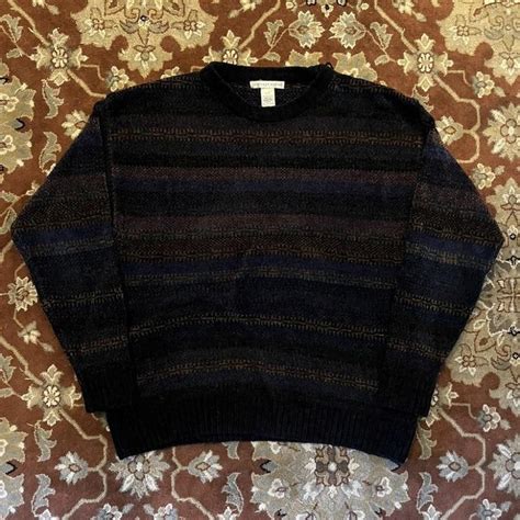 Geoffrey Beene Striped Sweater Vintagesweater Depop
