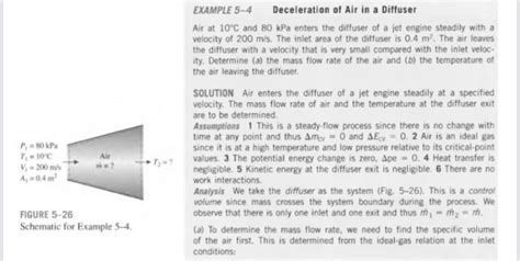 Solved Example 5 4 Deceleration Of Air In A Diffuser Air At