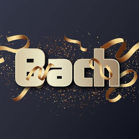 Premium Photo Bach Text Effect Gold  Attractive Background Card