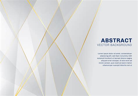 Abstract Polygonal Pattern Luxury On White And Gray Background With Golden Lines 546161 Vector