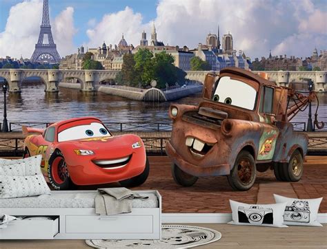 Lightning Mcqueen With Tow Mater Wallpaper Cars Mural Removable