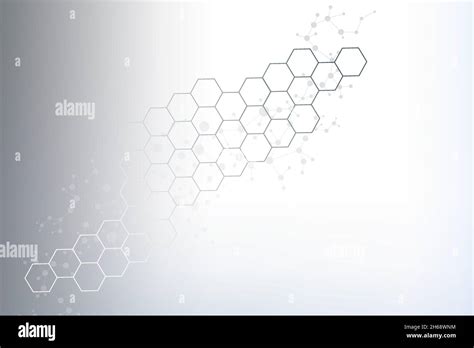 Hexagonal Abstract Background Big Data Visualization Global Network Connection Medical