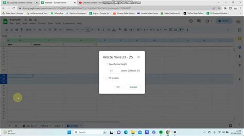 Google Spreadsheets Tutorial! How to Set Cell Size in Google Sheets Easily in 2 Ways? - YouTube