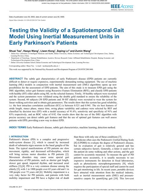 Pdf Testing The Validity Of A Spatiotemporal Gait Model Using Inertial Measurement Units In