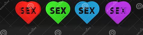 Colorful Heart With Text Sex Icon Isolated On Black Background Adults