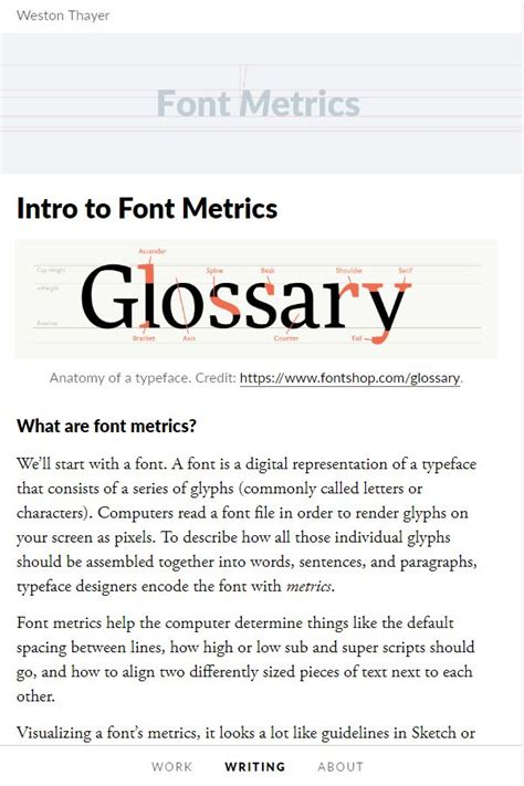 intro to font metrics metric intro writing code