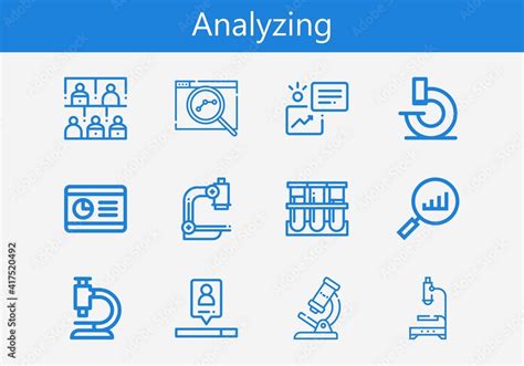 Premium Set Of Analyzing Line Icons Simple Analyzing Icon Pack Stroke