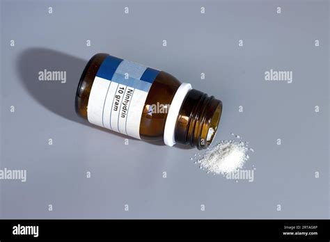 A Bottle Of Substance Ninhydrin Chemical Used To Detect Amino Acids Used By The Scientific