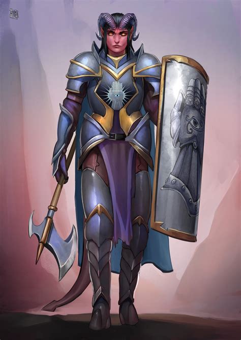Artstation Tiefling Axe Paladin Of Helm