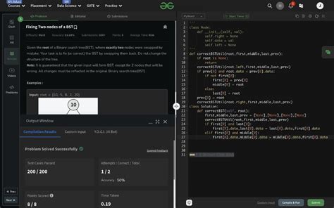 Geekstreak2024 Geeksforgeeks Bst Treefixing Inordertraversal