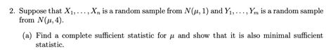 solved suppose that x1 dots xn is ﻿a random sample from