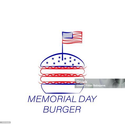 기념일 햄버거 색 아이콘입니다 기념일 그림 아이콘의 요소입니다 기호와 기호는 웹 로고 모바일 앱 Ui Ux에 사용할 수 있습니다 미국 메모리얼 데이에 대한 스톡 벡터 아트