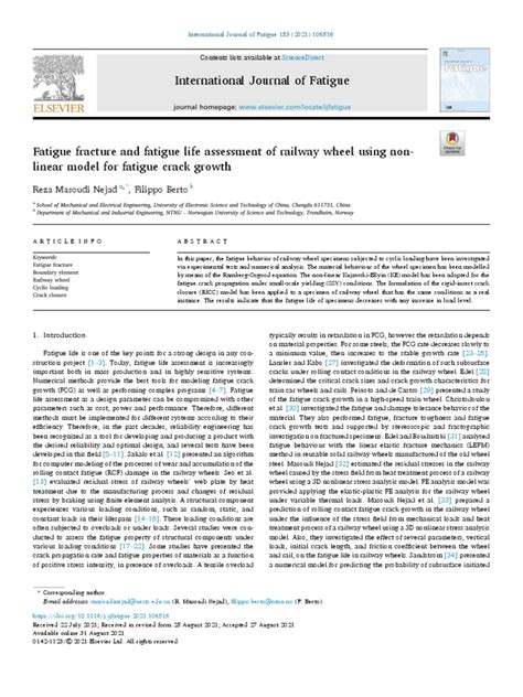 Fatigue Fracture And Fatigue Life Assessment Of Railway Wheel Using Non
