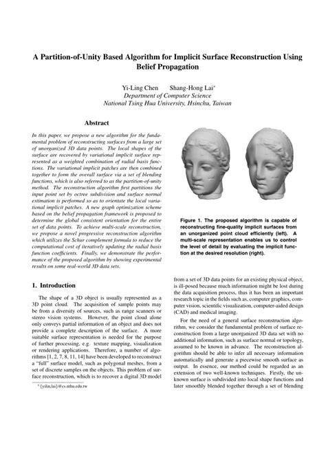 Pdf A Partition Of Unity Based Algorithm For Implicit Surface Reconstruction Using Belief