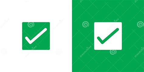 Check Sign Icon Black Line Art Vector Logo Set Stock Illustration