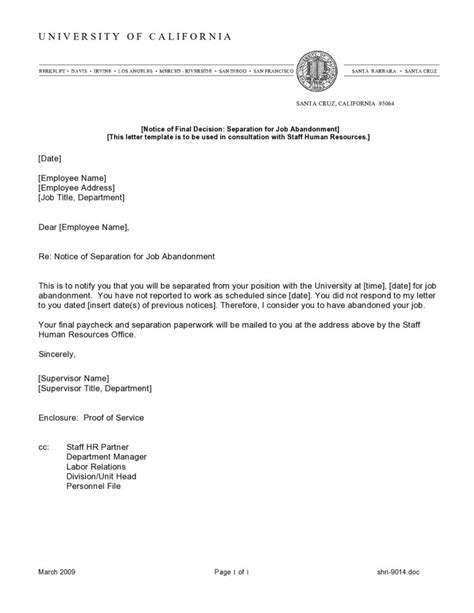 40 Simple Job Abandonment Letters 100 Free Templatelab